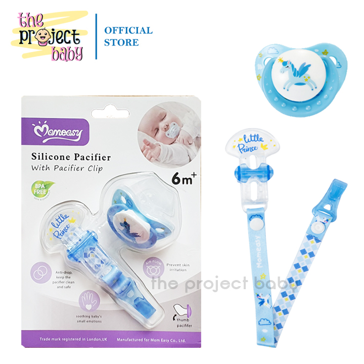 Momeasy Silicone Orthodontic Pacifier with Clip M Flow 6m+ BPA Free ...