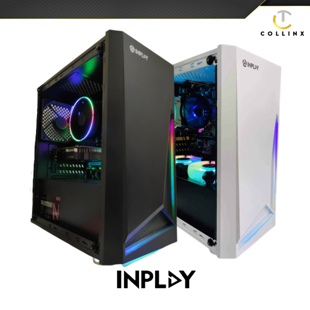 Inplay Esport 05 Gaming Case | Black and White | ATX Tempered Glass ...