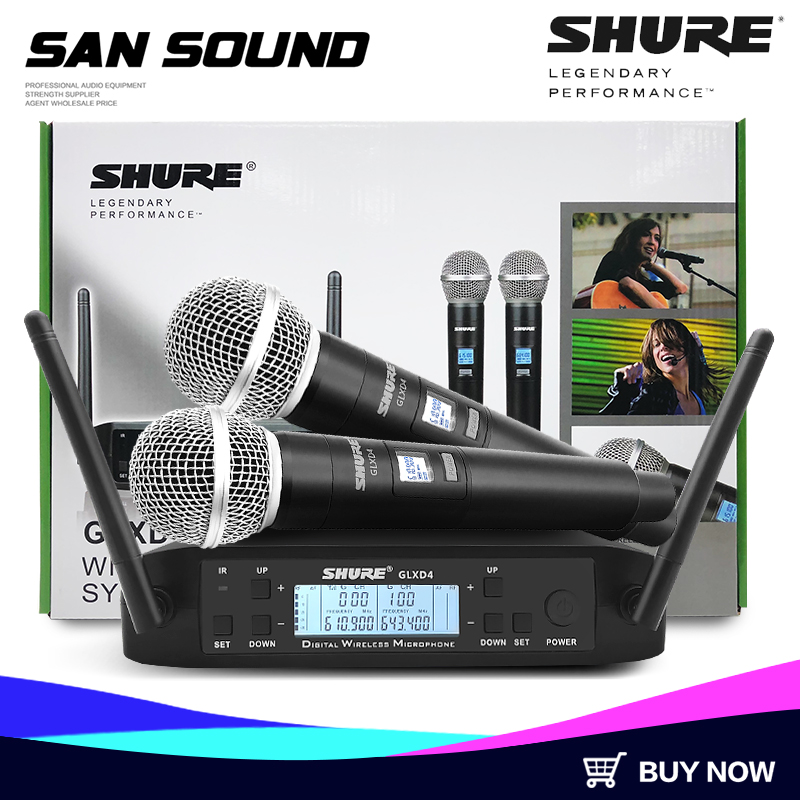SHURE GLXD4 wireless microphone UHF dual floating mic SM58 The mic is strong and lightweight ...