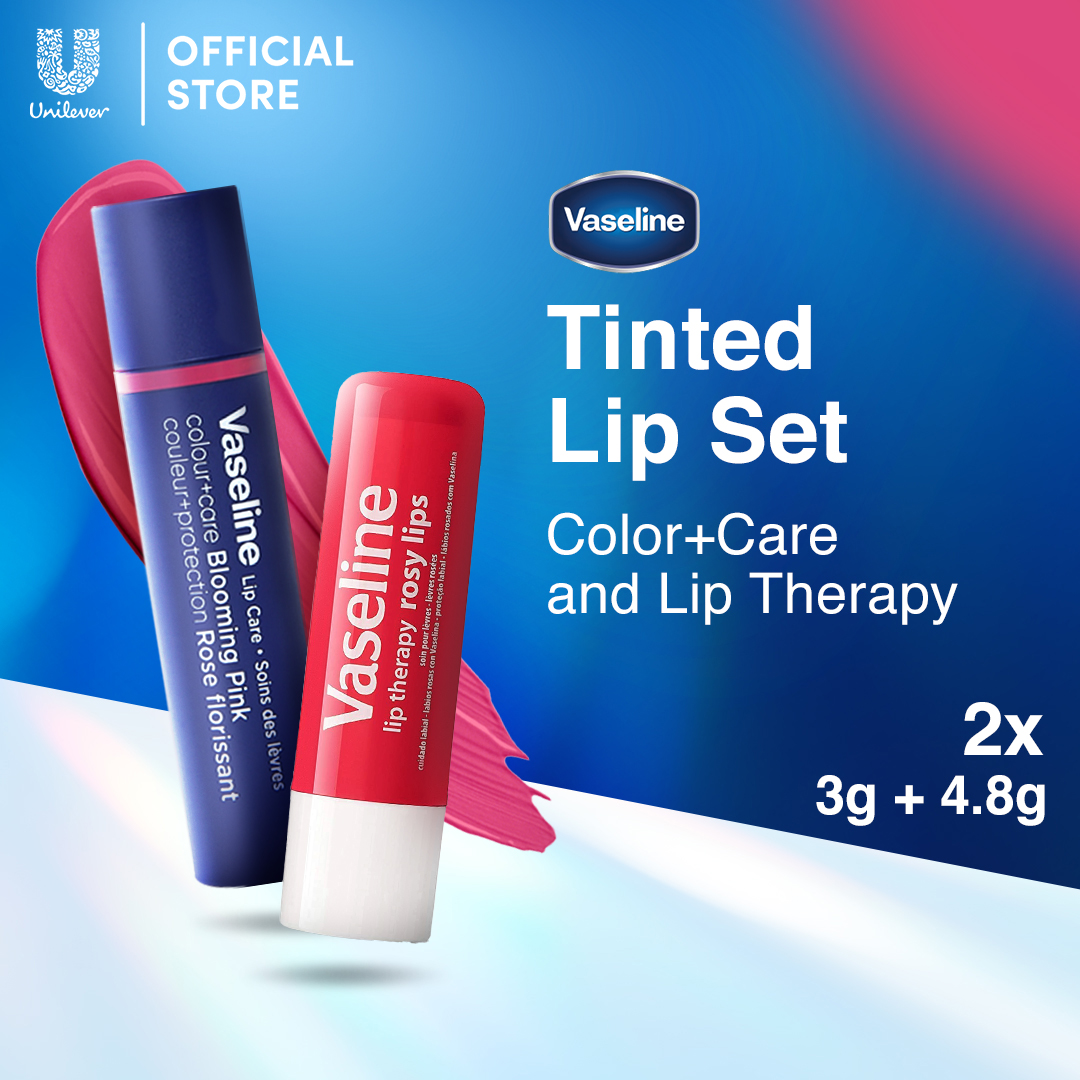 [TINT DUO SET] Vaseline Color+Care Blooming Pink 3g AND Vaseline Lip ...