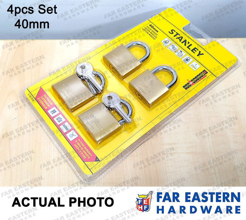 STANLEY Brass Padlock Set Keyed Alike 40mm | 50mm | Lazada PH