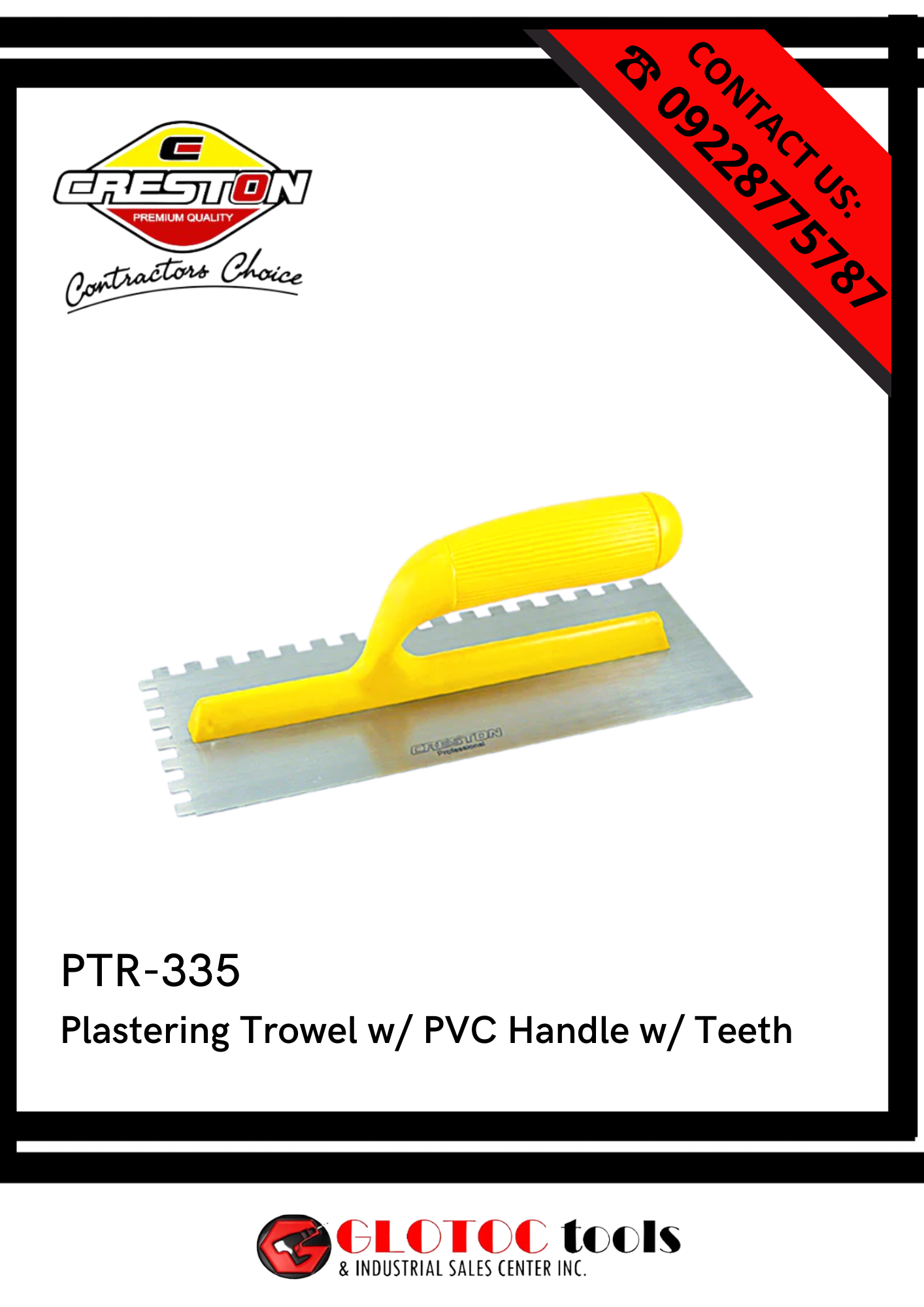 CRESTON Plastering Trowel with PVC Handle with Teeth PTR-335 | Lazada PH