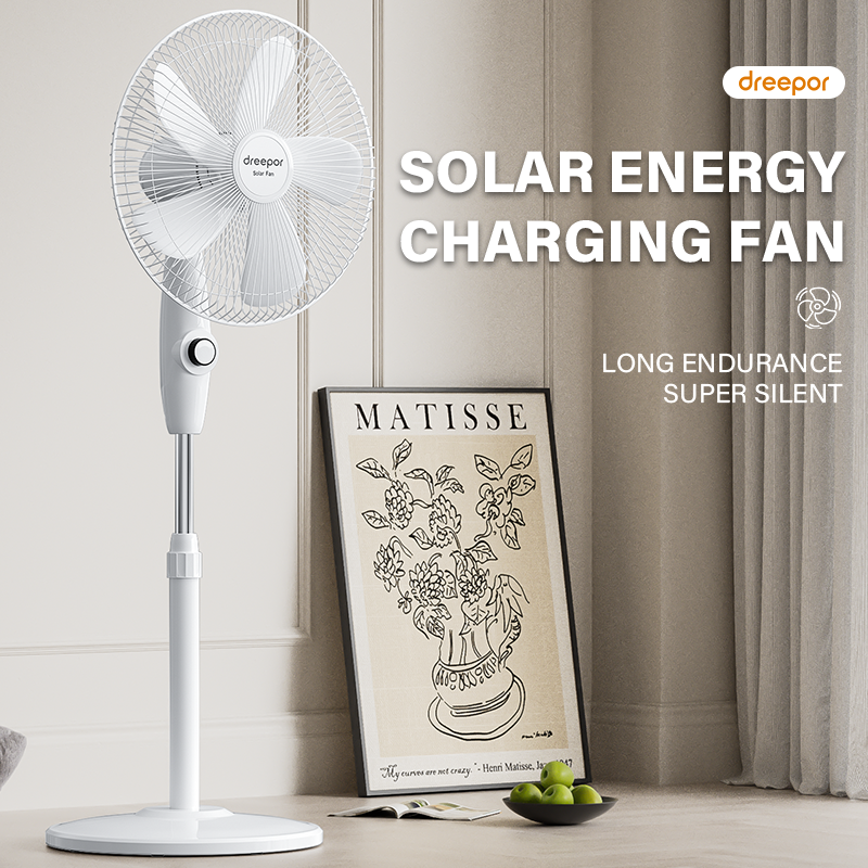Dreepor Solar Electric Fan Sale with Solar Panel Rechargeable outdoor ...