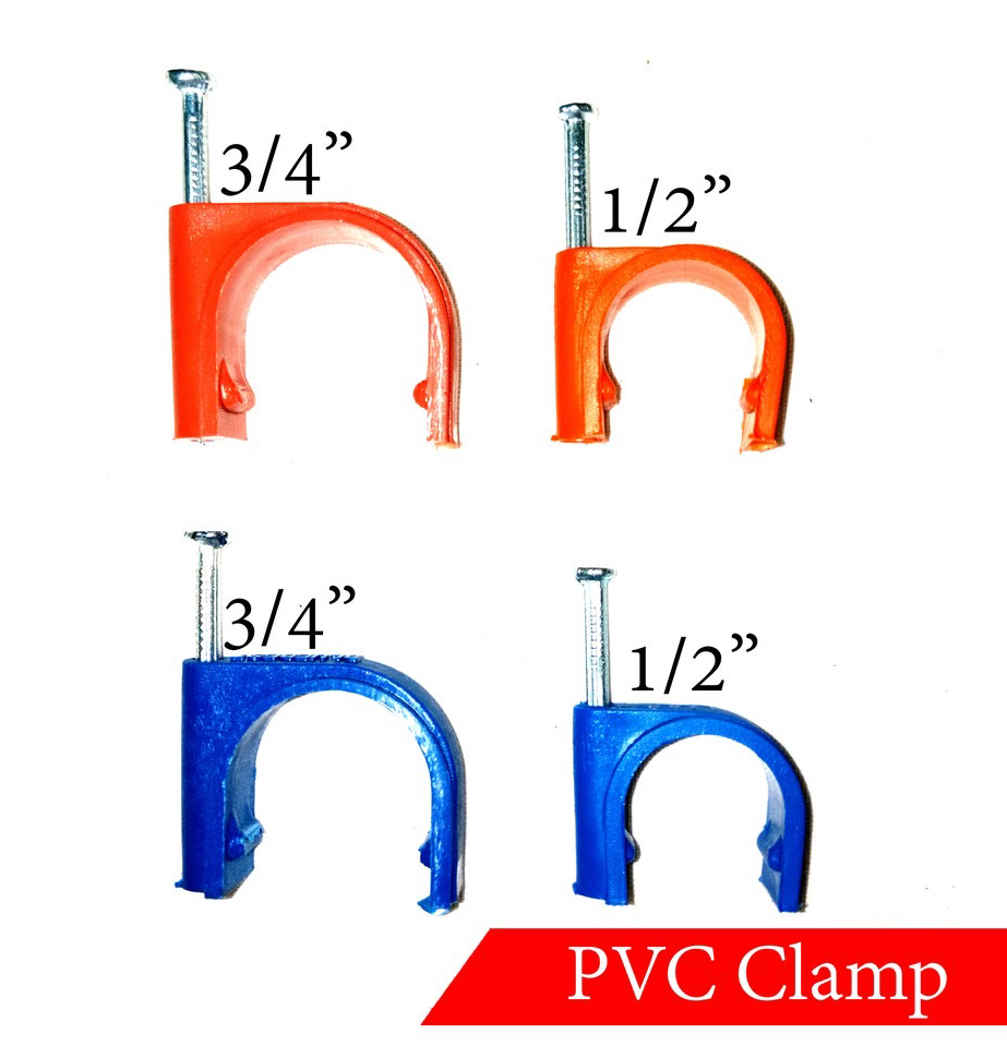 VOSCHTECH 1/2 3/4 inch PVC Orange Blue Fittings Clamp | Lazada PH