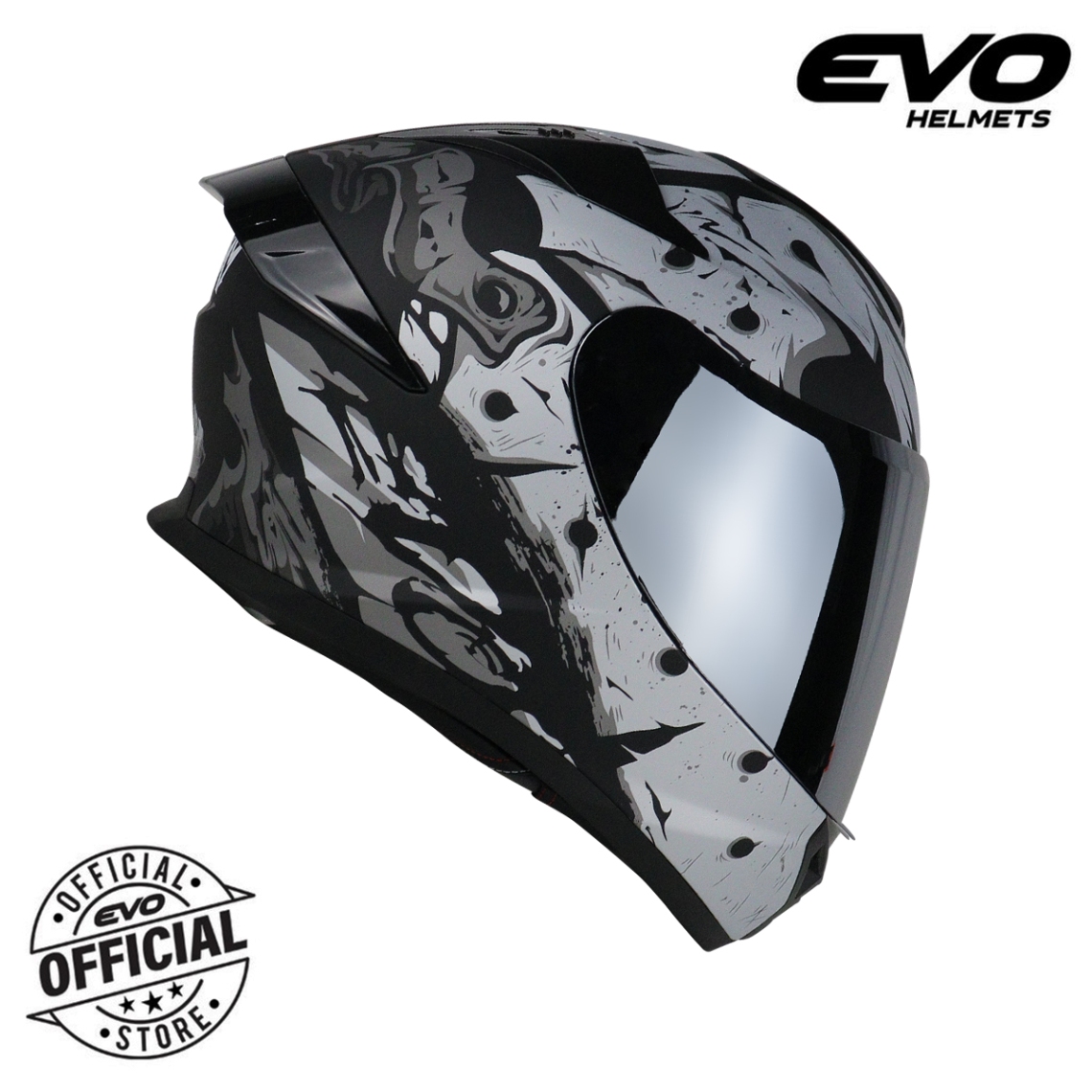 EVO SVX-02 Judgement Day Full Face Dual Visor Helmet with Free Clear ...