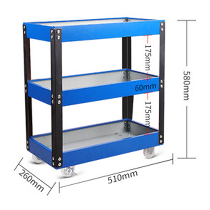 3 Layer Trolley Hand Push Tool Cart For Tool Storage Parts Car Auto ...