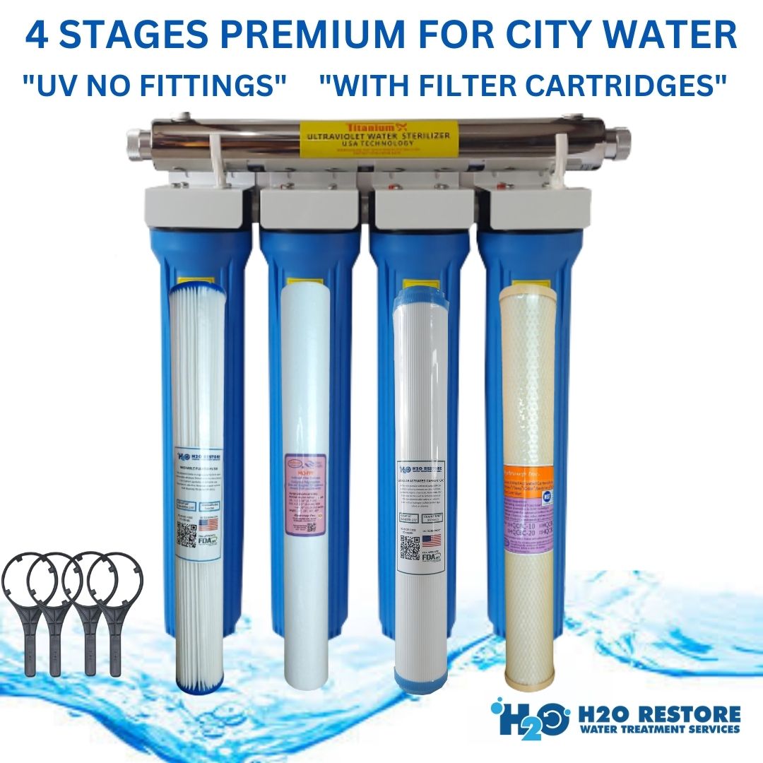 Water Filter 4 Stages Premium Pleated / Resin / CTO for Whole House ...