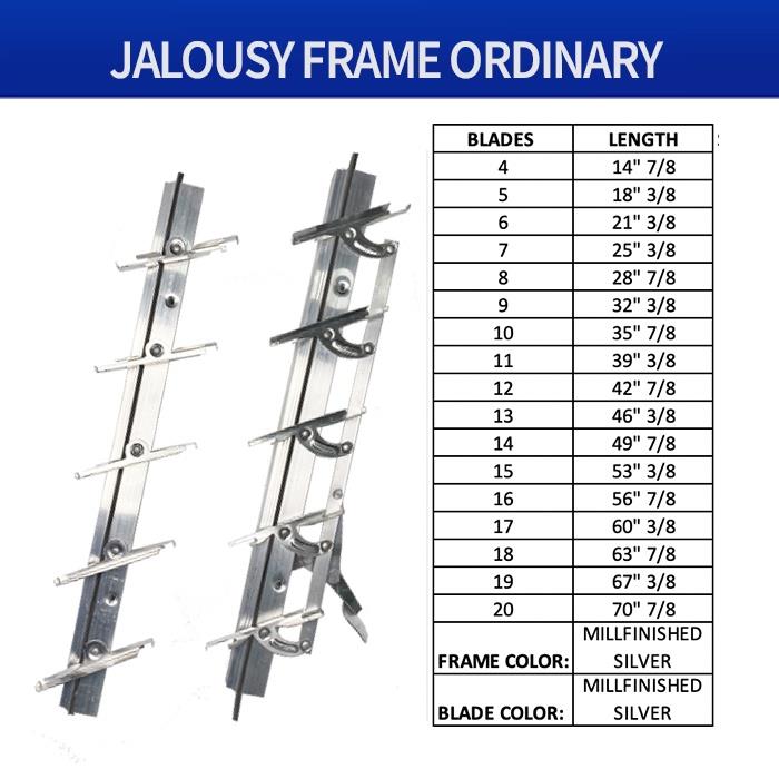 Jalousie Frame Ordinary 11 Blades - 16 for Louver Window 1 Pair Mill ...