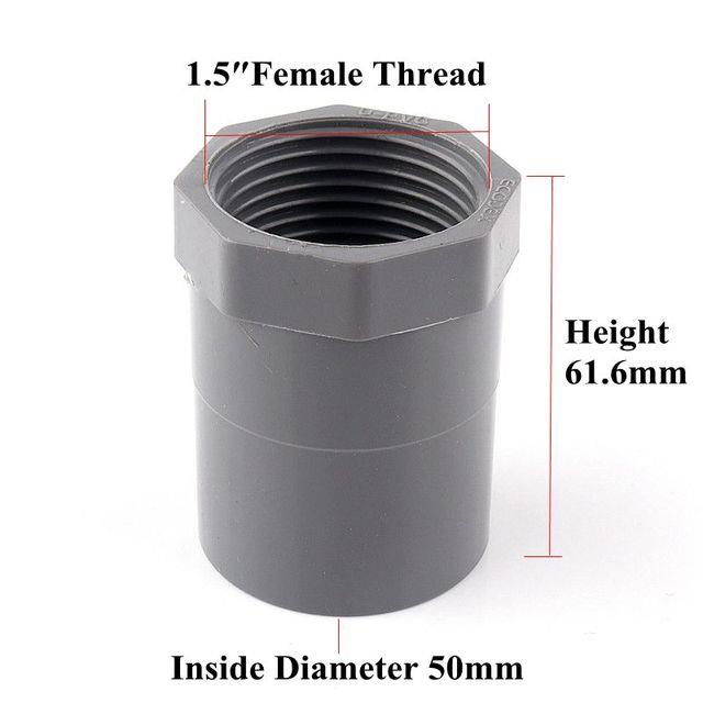 1 5pcs 1/2 2 Inch PVC Female Thread Straight Connector Garden ...