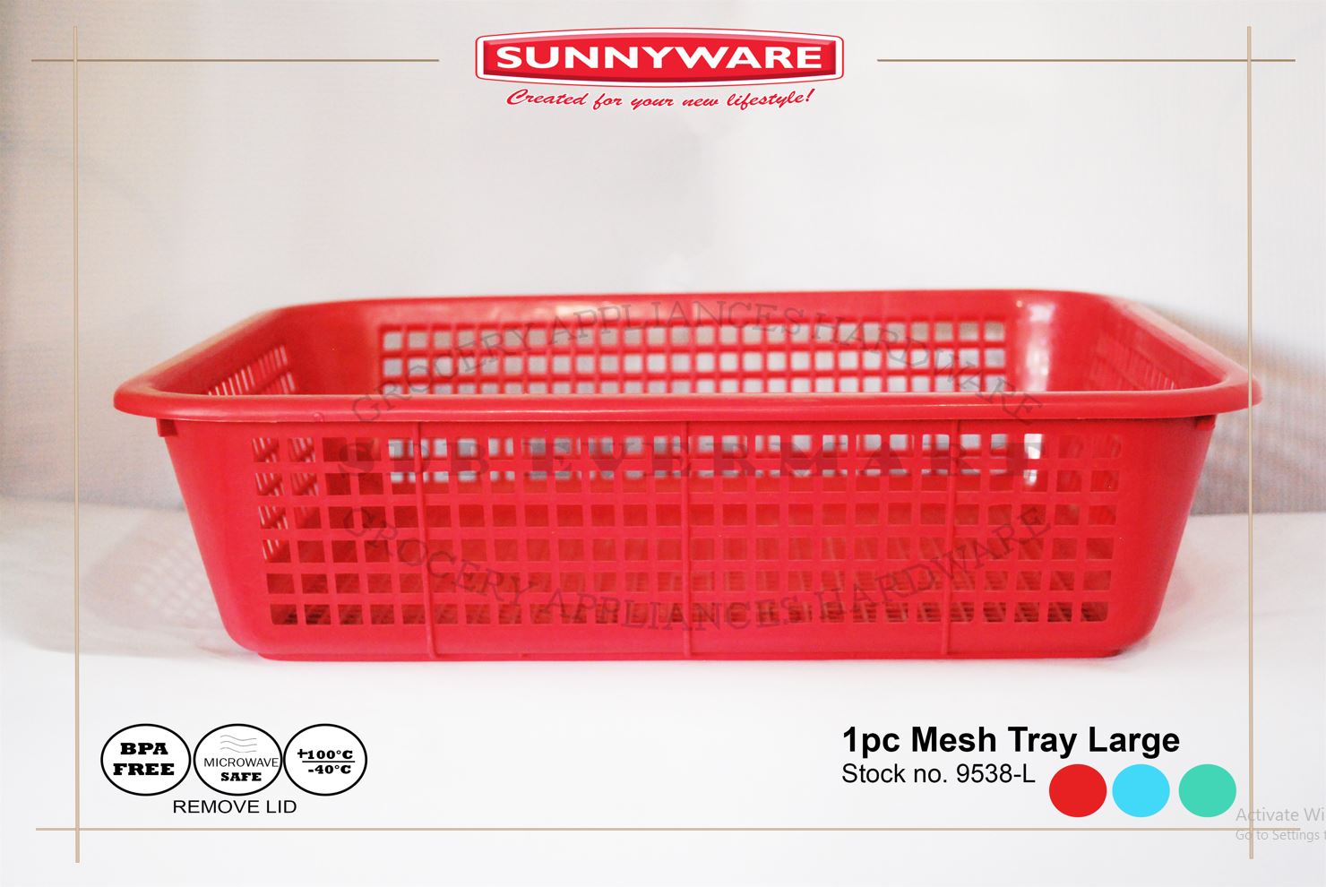 Sunnyware-Mesh Tray Serving Tray Large-[9538]-Red Blue Green-1pc ...