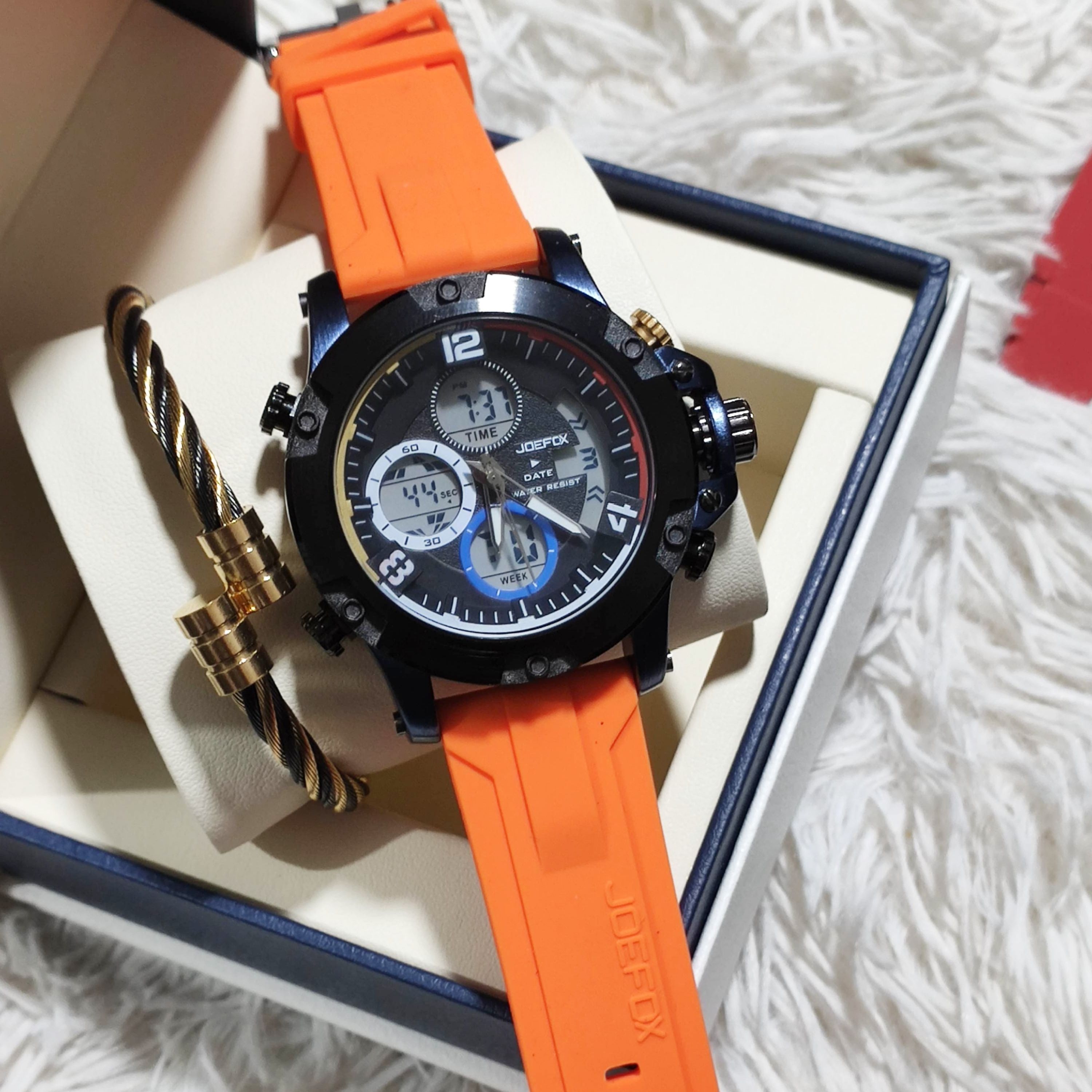 New!! Original JoeFox Bracelet Bundle Watch 50mm Men Watch Casual Dual ...