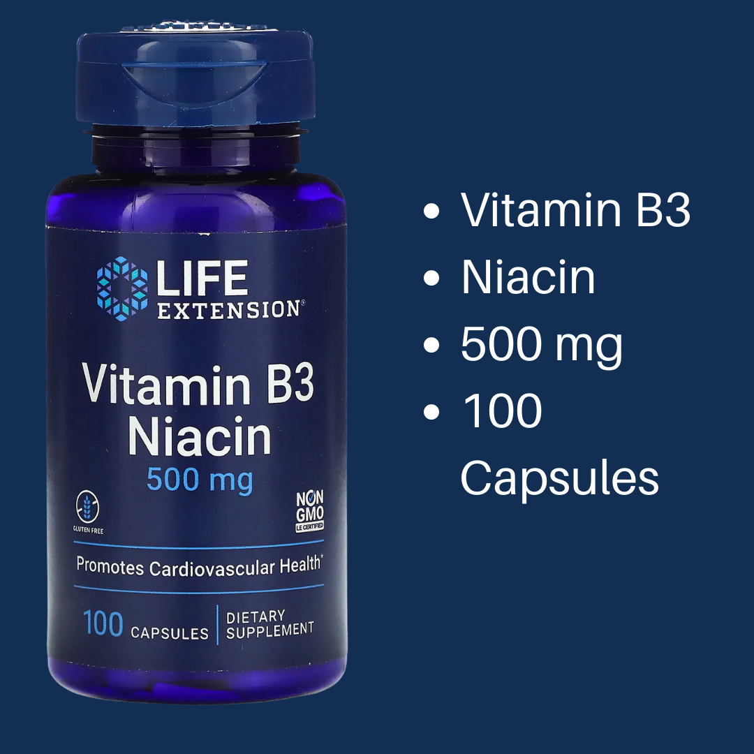 Life Extension BioActive B6 B12 Complete B-Complex Niacin No Flush ...