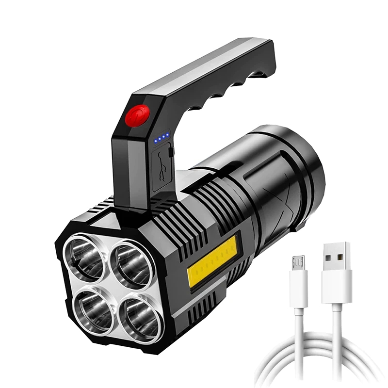 LED LONG DISTANCE FLASHLIGHT USB RECHARGEABLE WATERPROOF, CAMPING ...