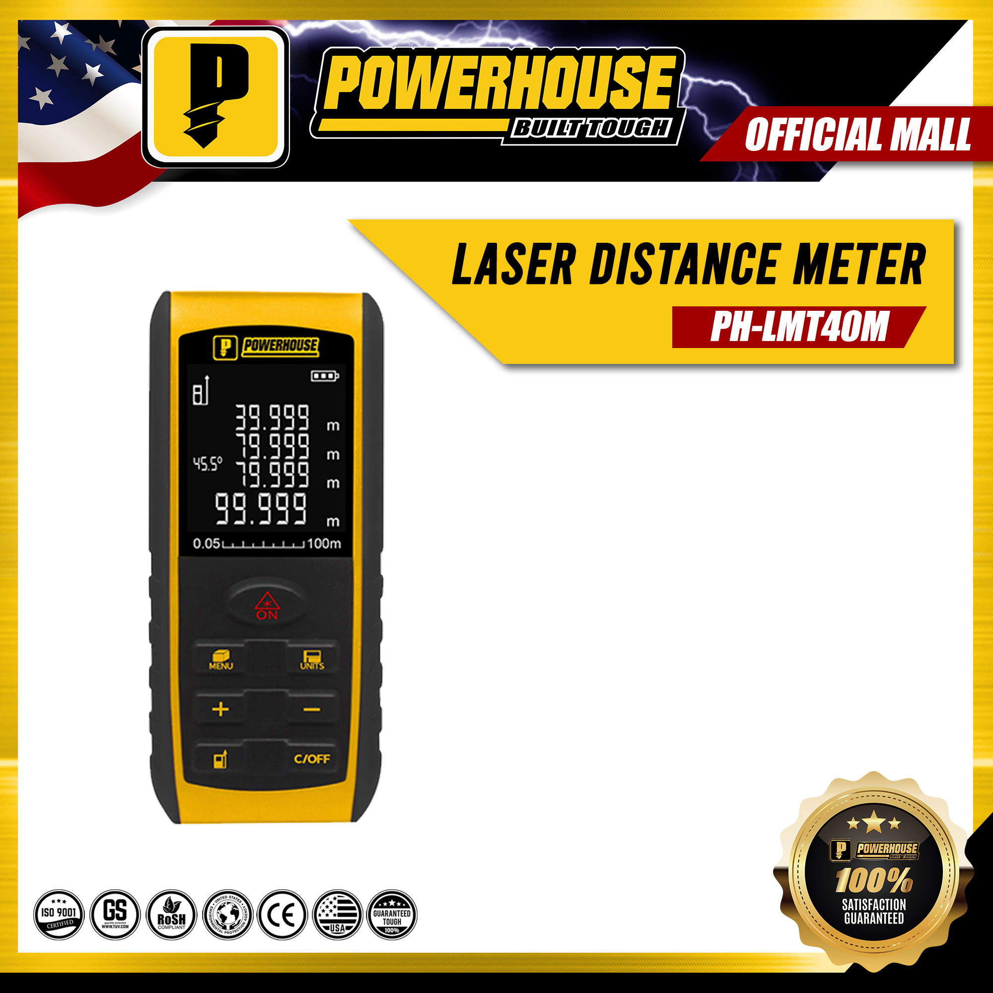Powerhouse Laser Distance Meter 40M / 80M PHHT | Lazada PH