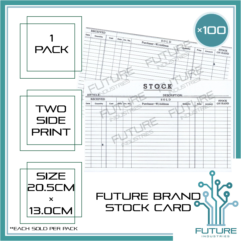 Stock Card (100) Per Pack 5 Inches x 8 Inches Inventory Stock Card ...