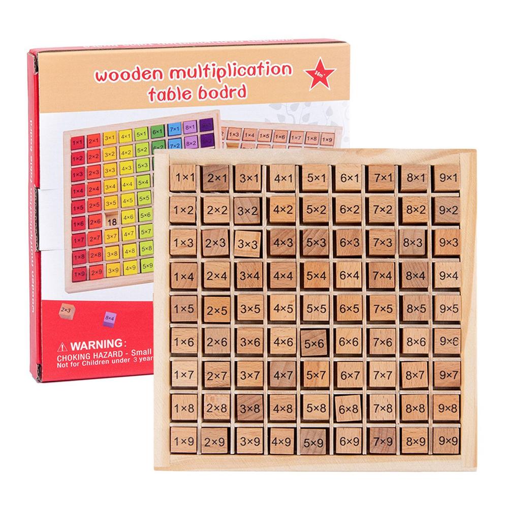 Wooden Math Learning Board Multiplication Board Game Blocks Montessori ...