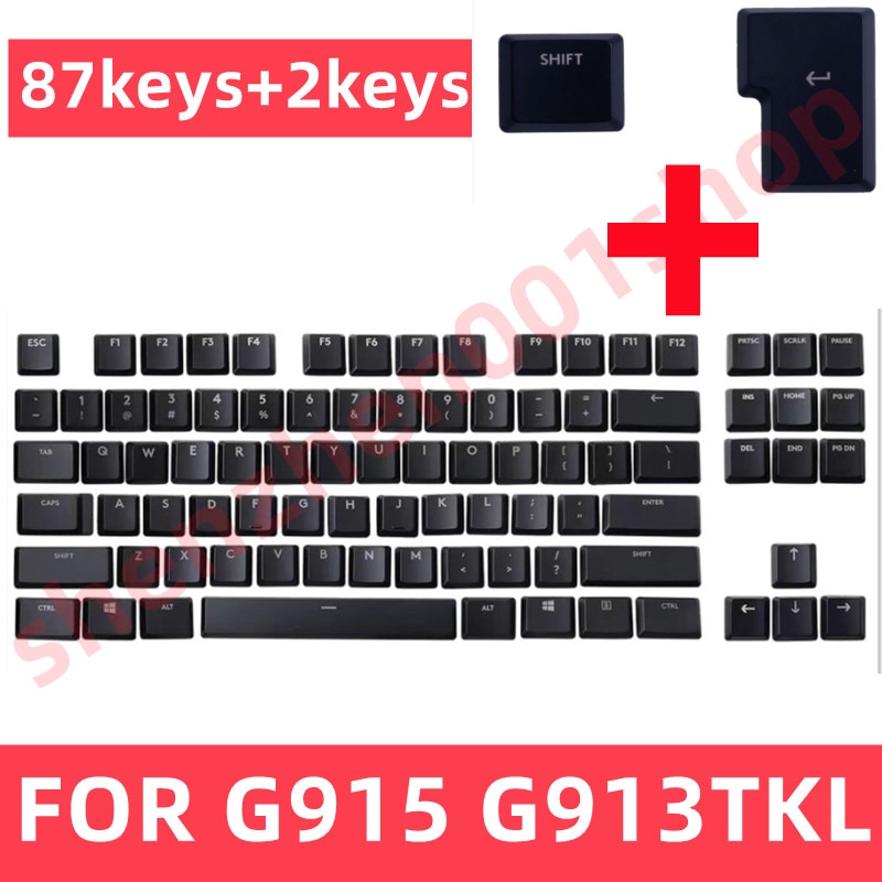A Full Set G915 TKL 87 Key Caps Black Keycaps For Logitech G813 G913 ...