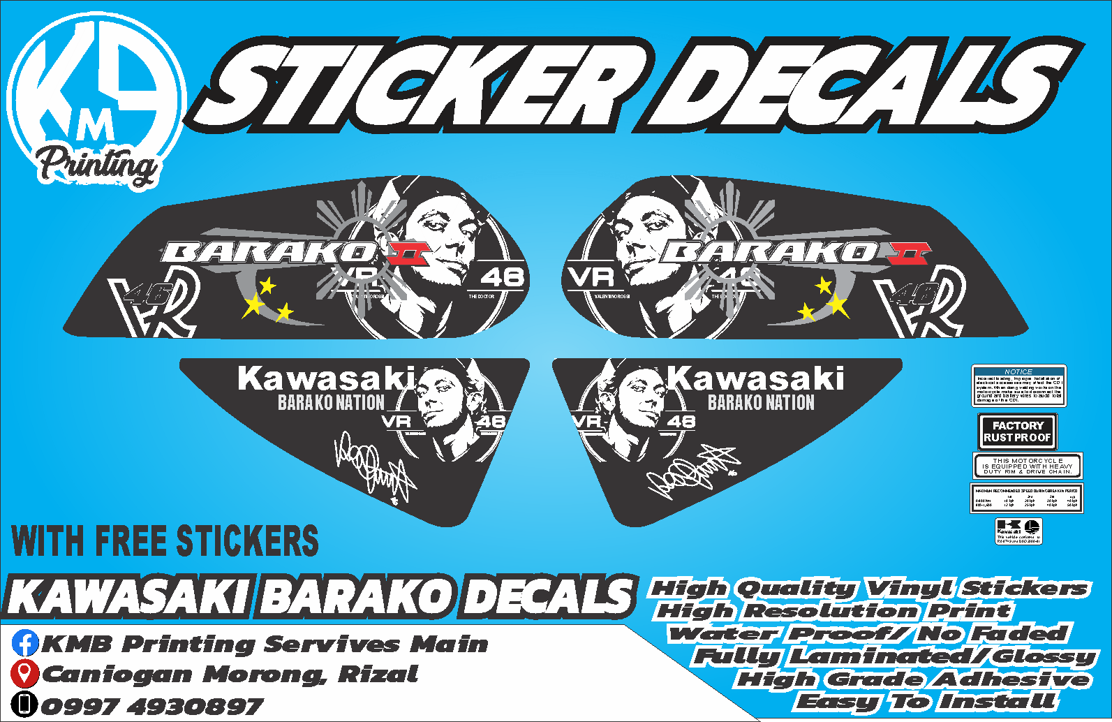 Kawasaki Barako 2 Decals | Lazada PH