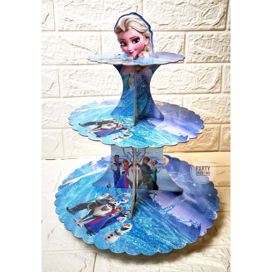 3 Tier Frozen design Cupcake Stand Birthday Christening Party Favor ...