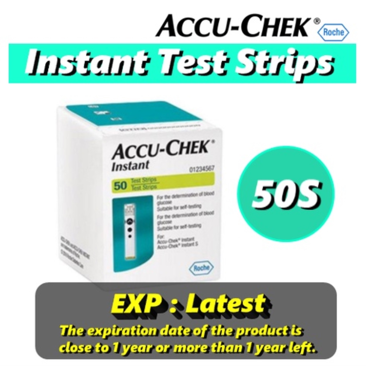 Accu-Chek instant Test Strips 50s / 100S /150S Accuche accu-che (EXP ...