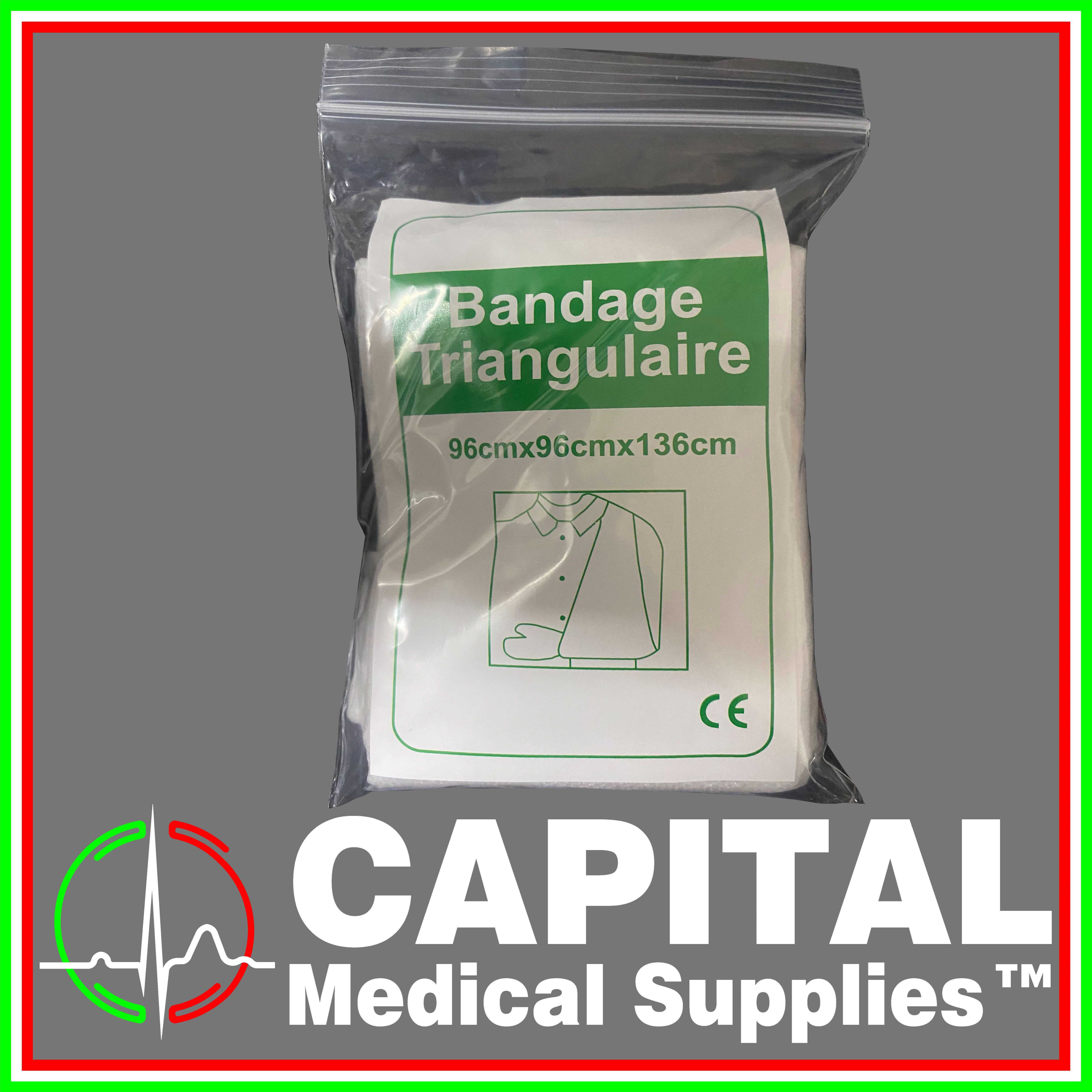 First Aid Triangular Bandage Size 96cmx96cmx136cm, Color White ...