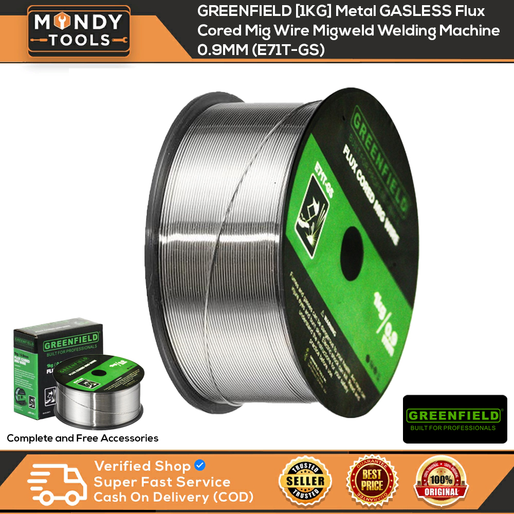 GREENFIELD [1KG] Metal GASLESS Flux Cored Mig Wire Migweld Welding ...
