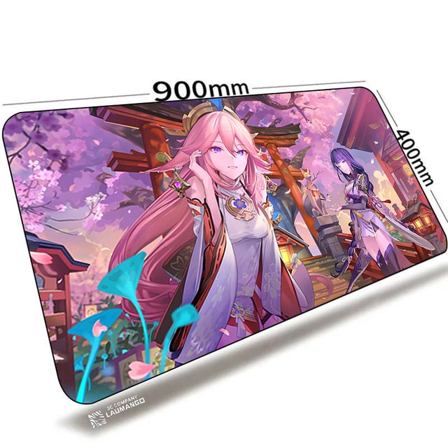 2023 Yae Miko Mouse Pad Pc Gamer Desk Mat Genshin Impact Gaming ...