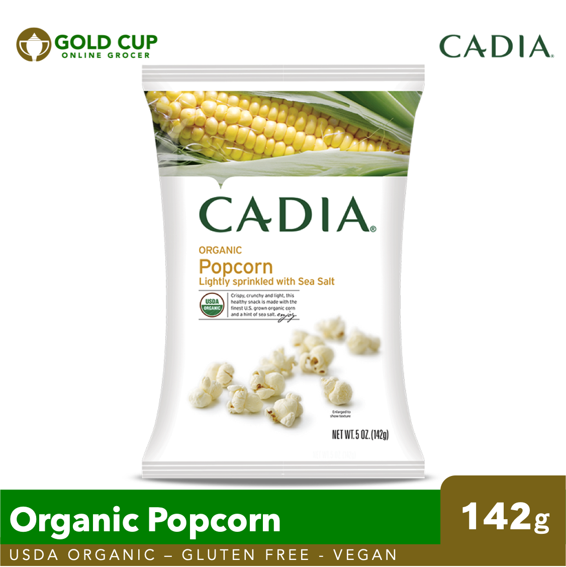 Cadia Organic Lightly Salted Popcorn 142g | Lazada PH