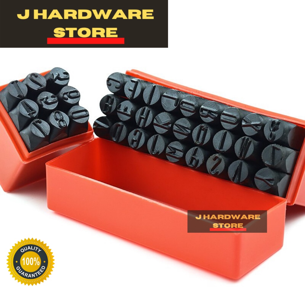 36pcs 6mm Steel Die Metal DIY Stamping kit Punch Tool Number Letter ...