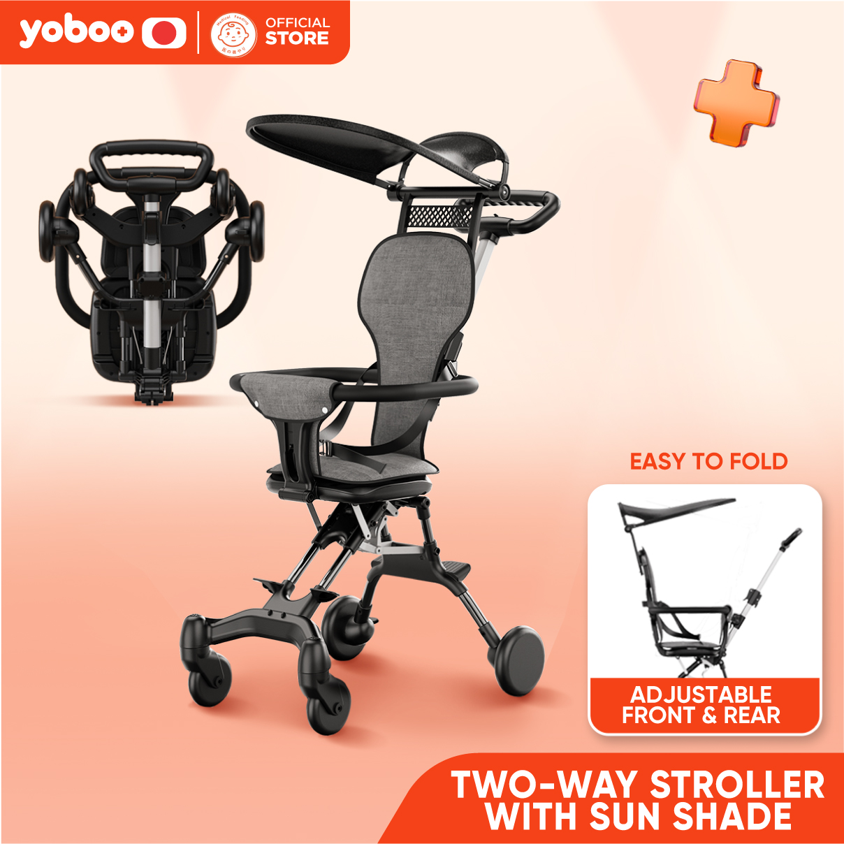 Yoboo Two-way Stroller | Foldable | Reversible Seat | Lightweight | For ...