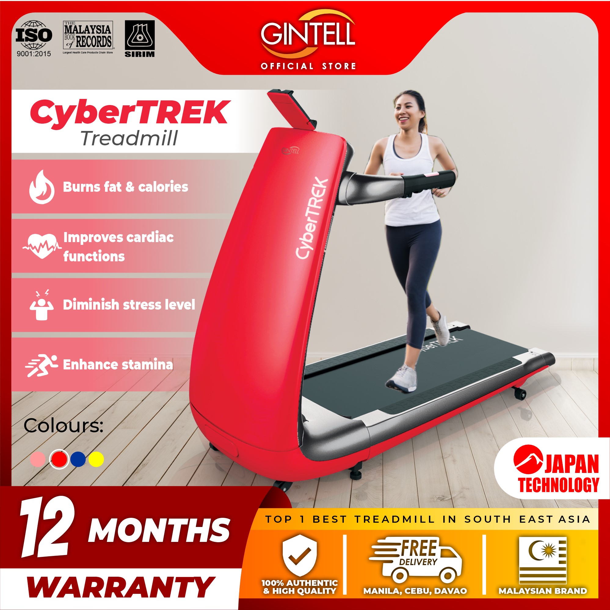 【MOST Stylish】GINTELL CyberTrek Treadmill Fitness Equipment -- JAPANESE ...