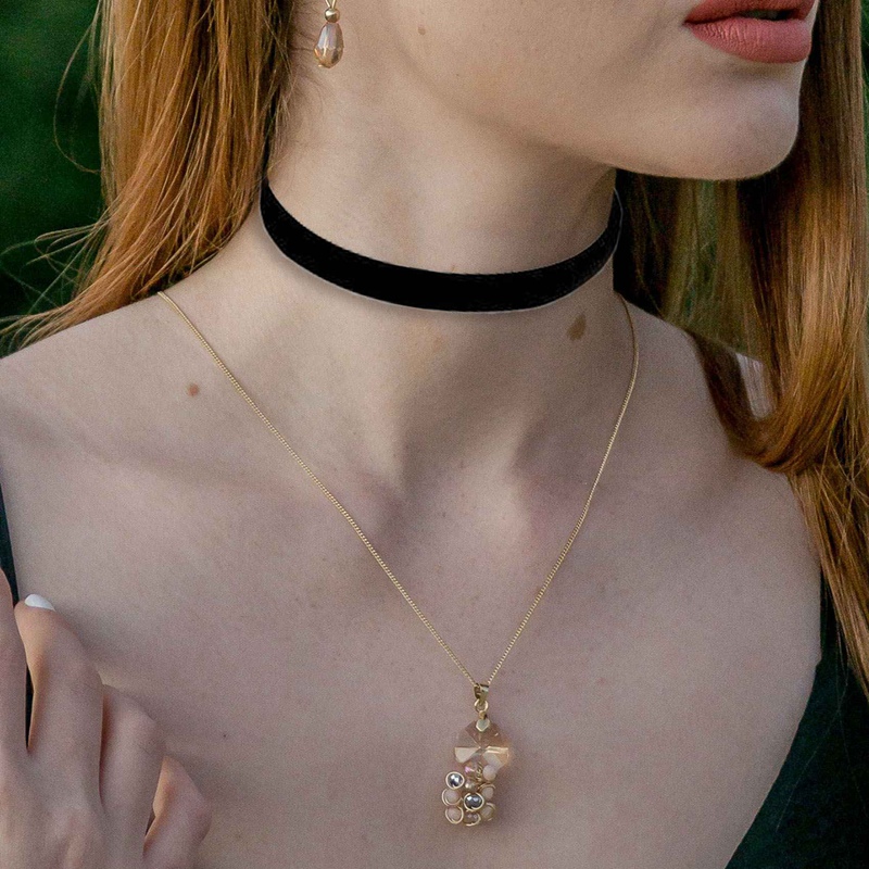 9 PCS Women Choker Necklaces Black Velvet Stretch Tattoo Choker ...