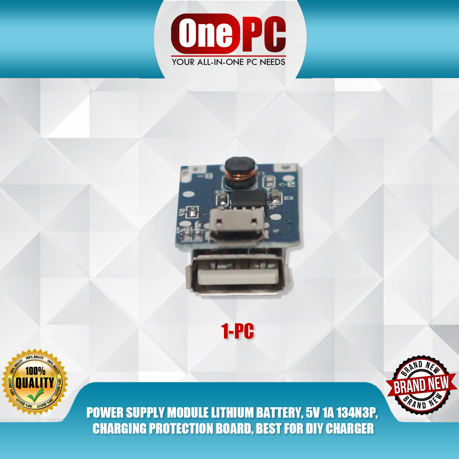 POWER SUPPLY MODULE LITHIUM BATTERY, 5V 1A 134N3P, CHARGING PROTECTION ...