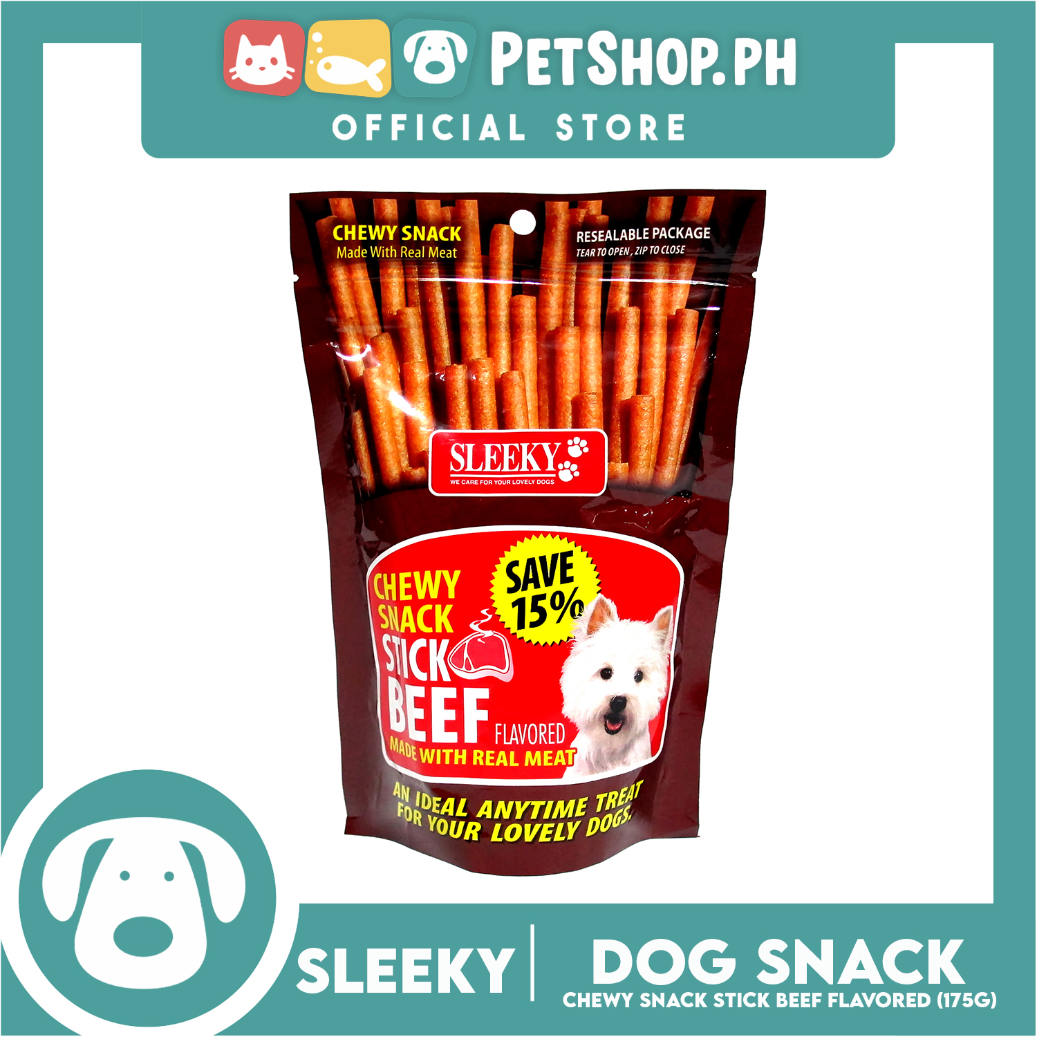 Sleeky Chewy Snack Stick Beef Flavored 175g Dog Treats | Lazada PH