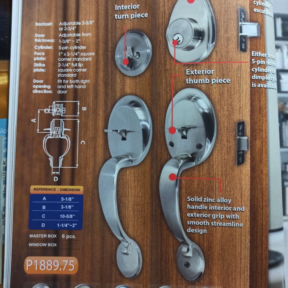 Henry handle set & deadbolt lockset antique brass | Lazada PH