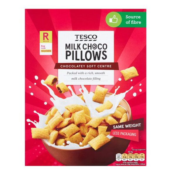 TESCO Milk Choco Pillows Cereal 375g | Lazada PH