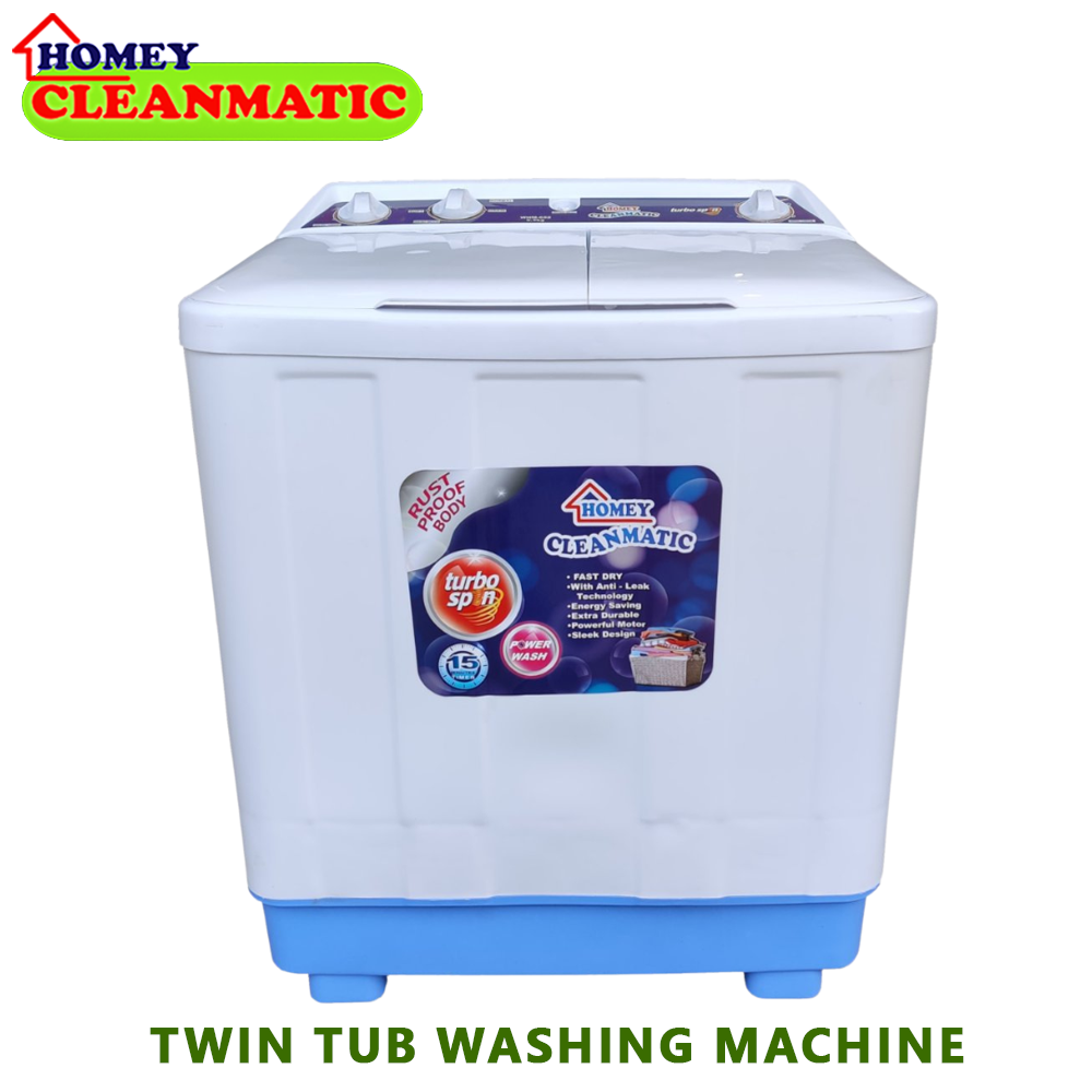 Twin Tub Washing Machine with Dryer 6.5kg Small size Homey Cleanmatic ...