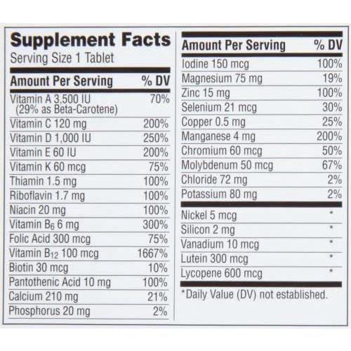 Centrum SILVER for ADULT 50 Complete Multivitamins Vit A Vit B C D Zinc ...