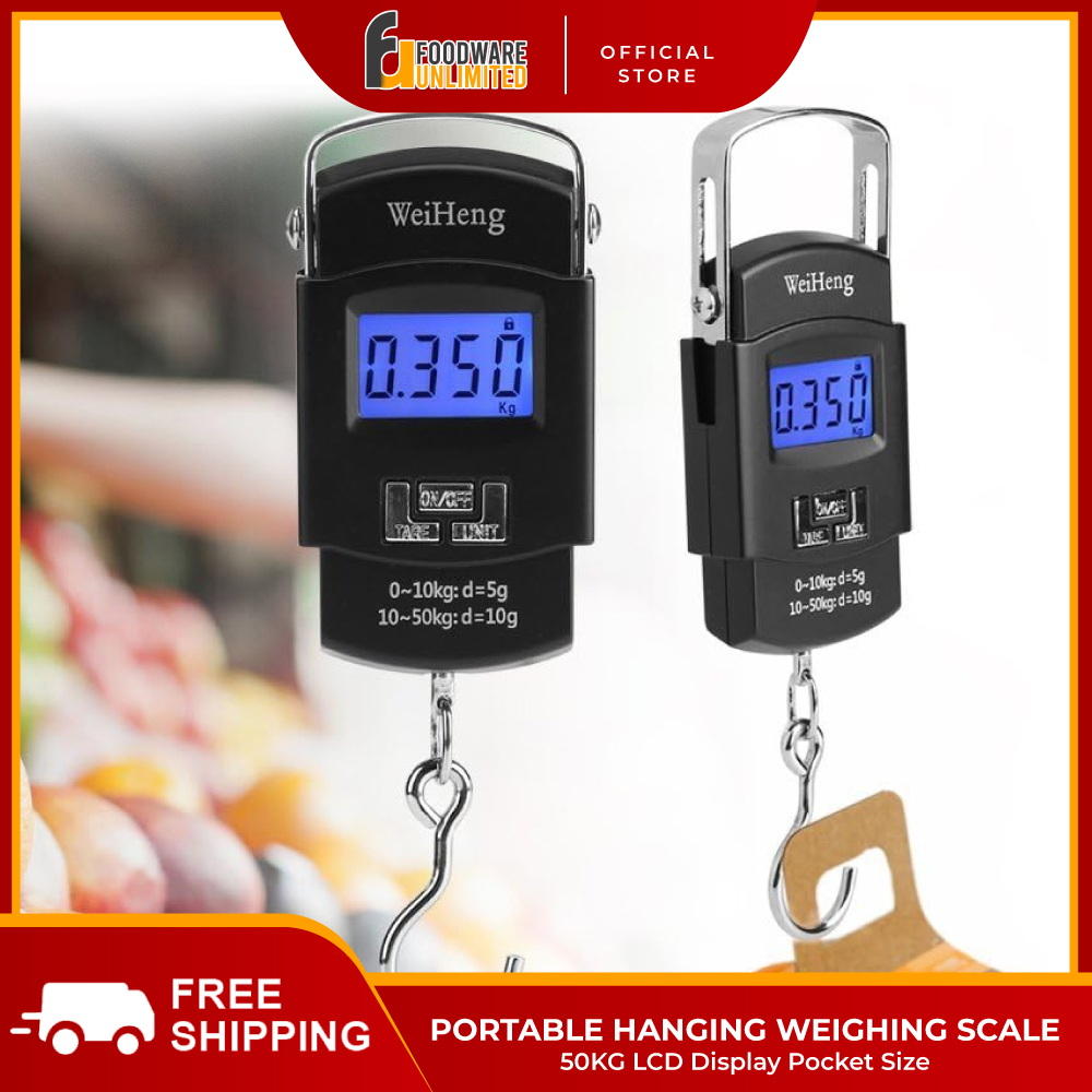 50KG Portable Scale Digital Weighing Scale Digital Hanging Weighing LCD ...