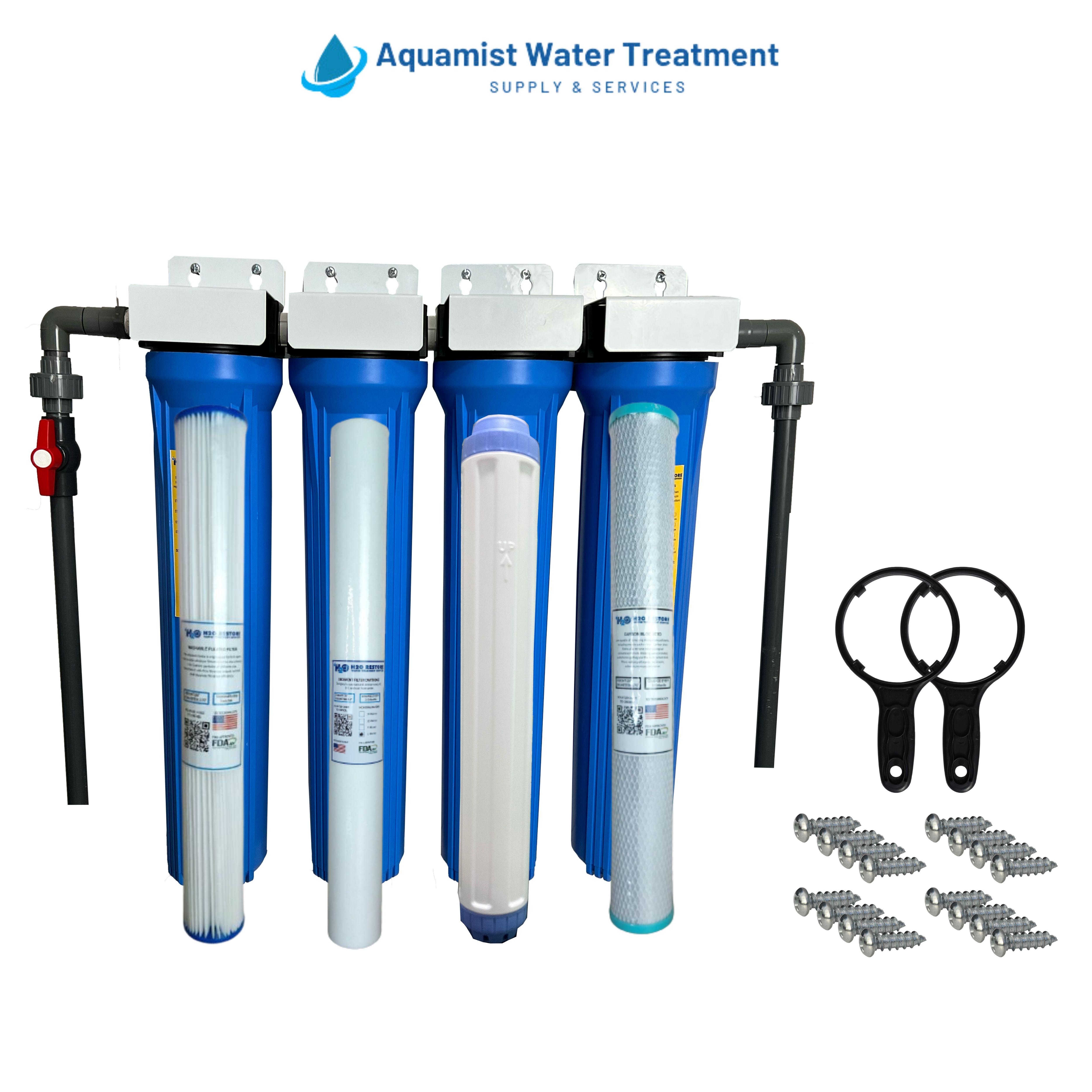 4 Stages Water Filter Refillable Deepwell Premium Heavy Duty Complete ...