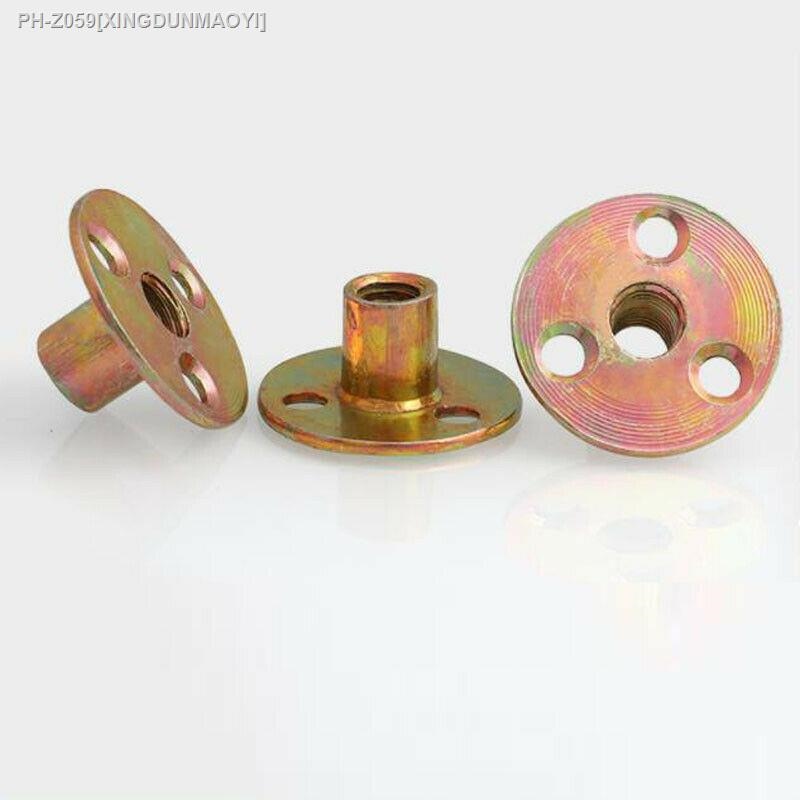 1/2/5pcs Iron Plate Nut M8 M10 Round Flat Base T Nuts Three-hole ...