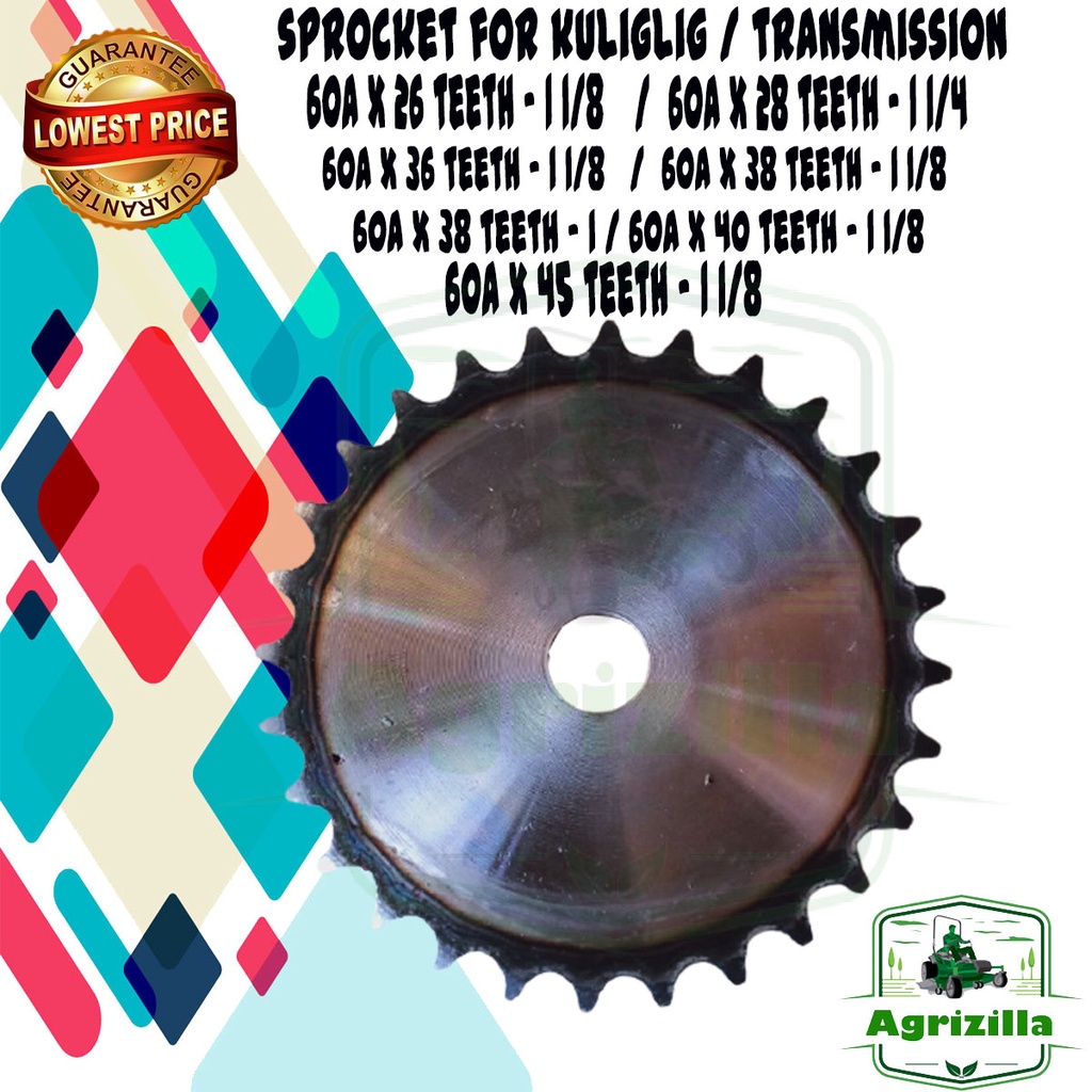 SPROCKET 60A X 24 26 28 32 34 36 38 40 to 45 TEETH FOR KULIGLIG / TRANSMISSION | Lazada PH