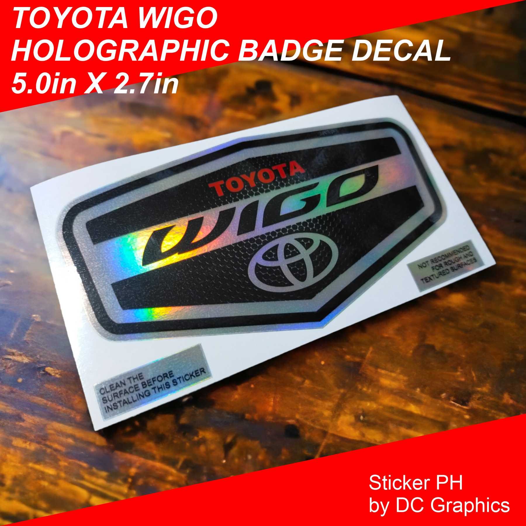 TOYOTA WIGO HOLOGRAPHIC BADGE DECAL | Lazada PH