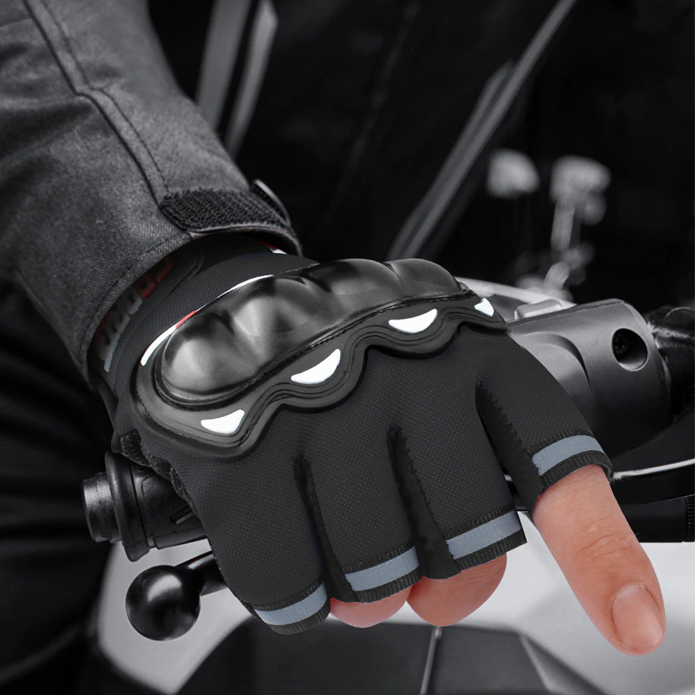 HALF FINGER MOTORCYCLE/BICYCLE KNUCKLE GUARD SPORT GLOVES | Lazada PH