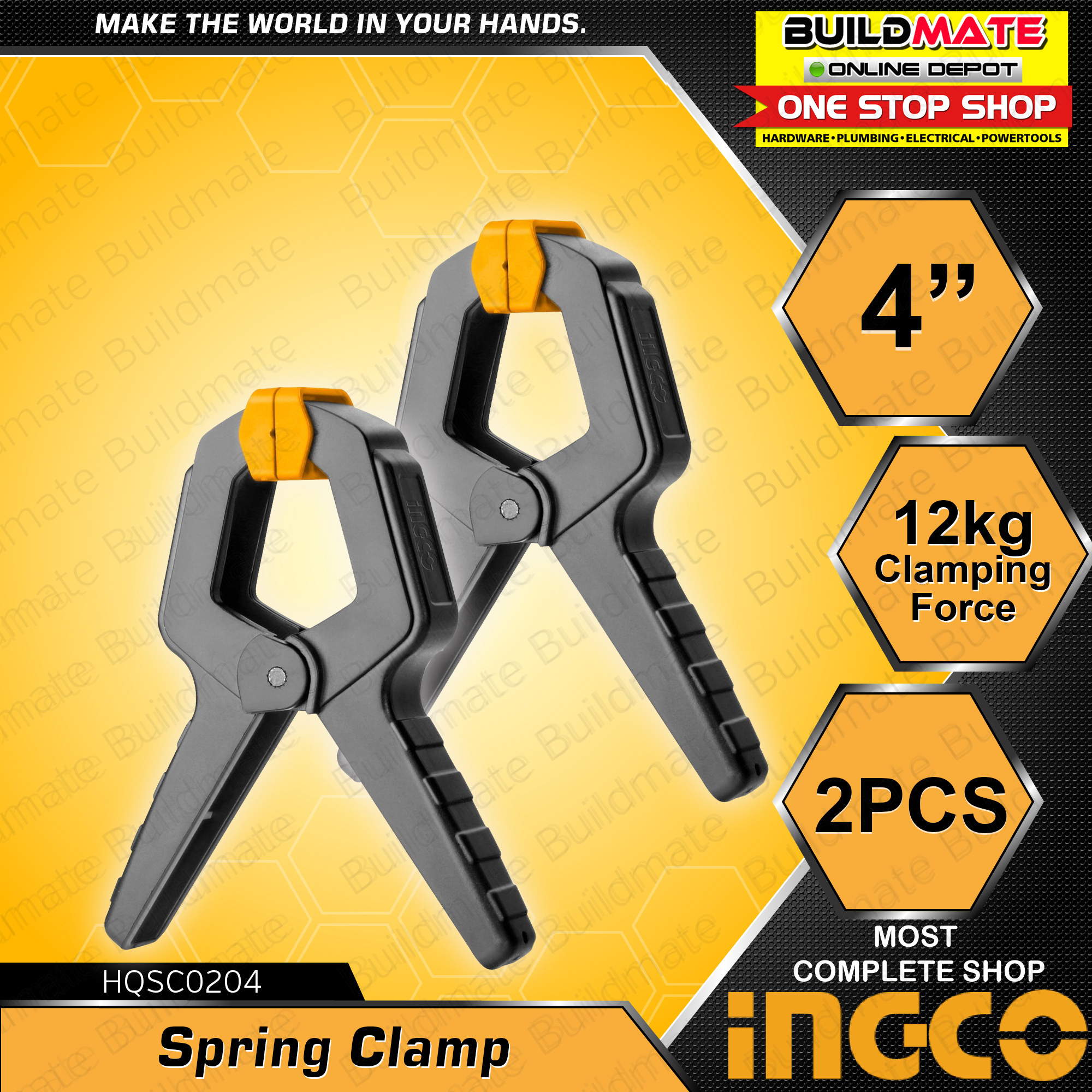 INGCO Nylon Spring Clamp Backdrop Clip / Holder Woodworking DIY 2PCS 4 ...