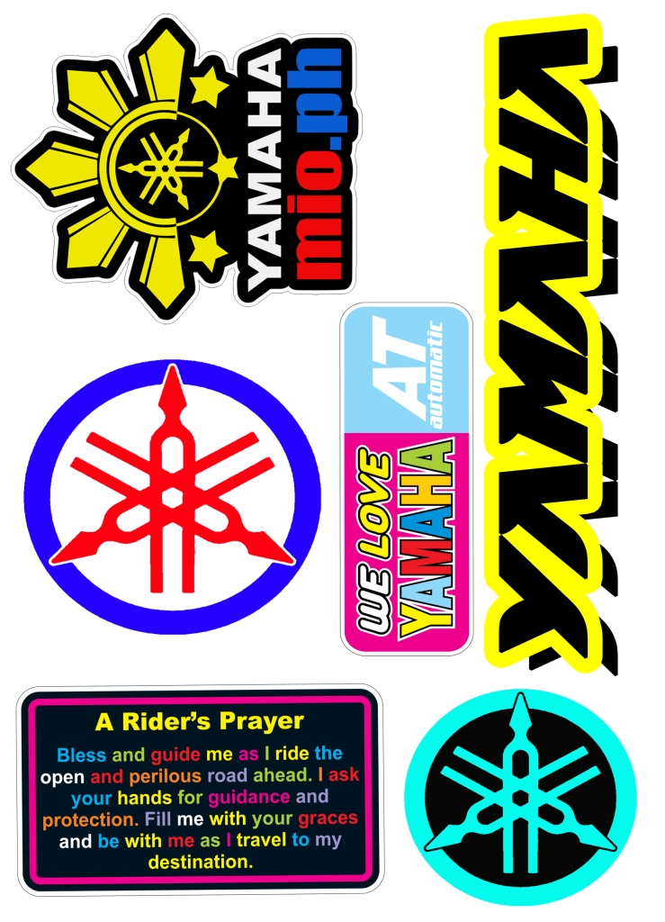 MOTOR BRAND LOGO # 91 1 SET HALF A4 SIZE WATERPROOF VINYL STICKER ...