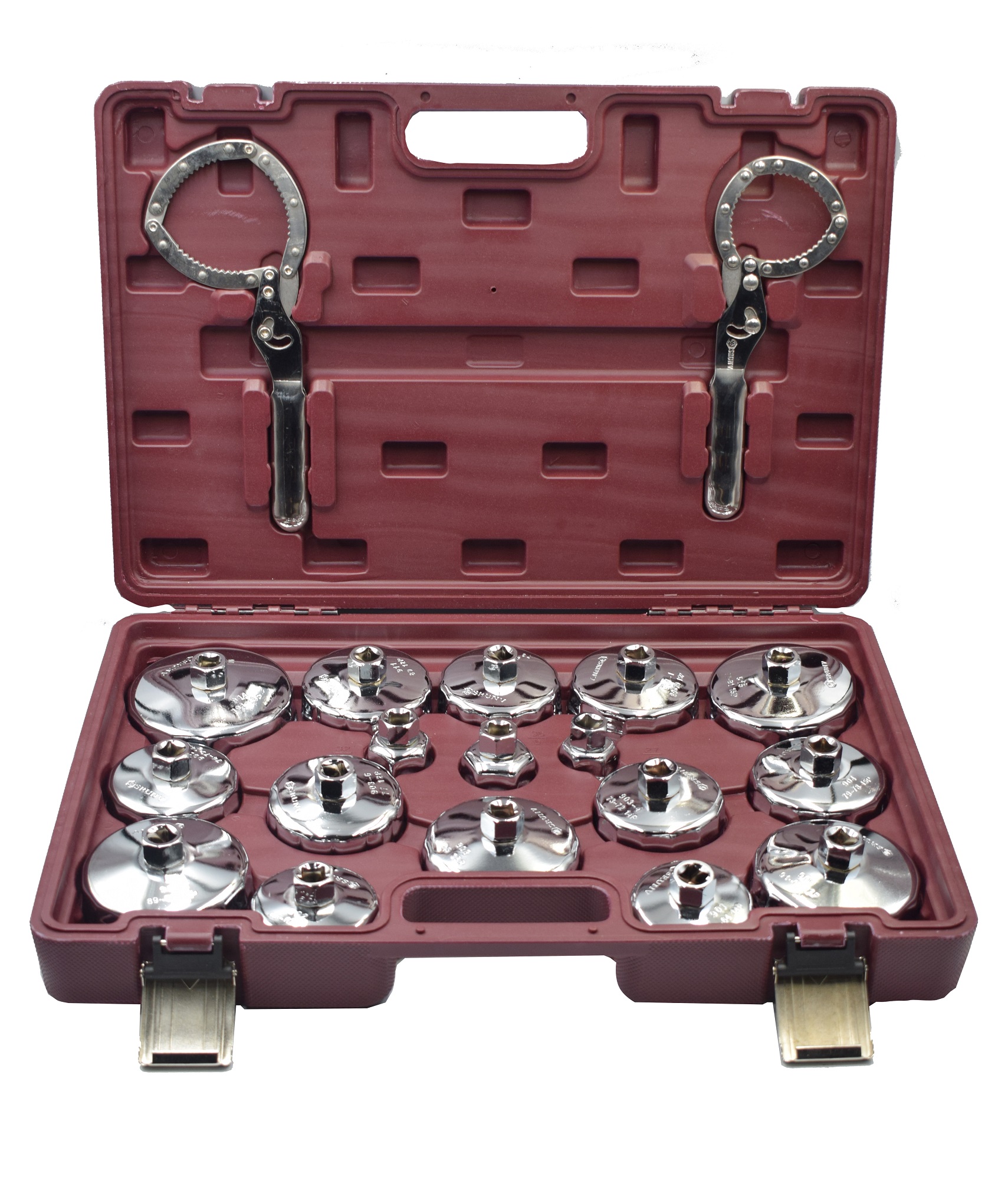 SRUNV TOOLS TAIWAN Oil Filter Wrench, 19pcs Aluminium Cap Type Oil ...