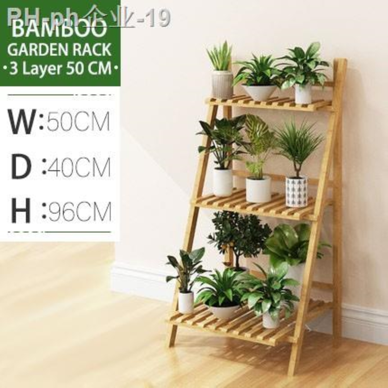 3 Tier Layers Water Resistant Bamboo Garden Rack Foldable Flower Pot ...