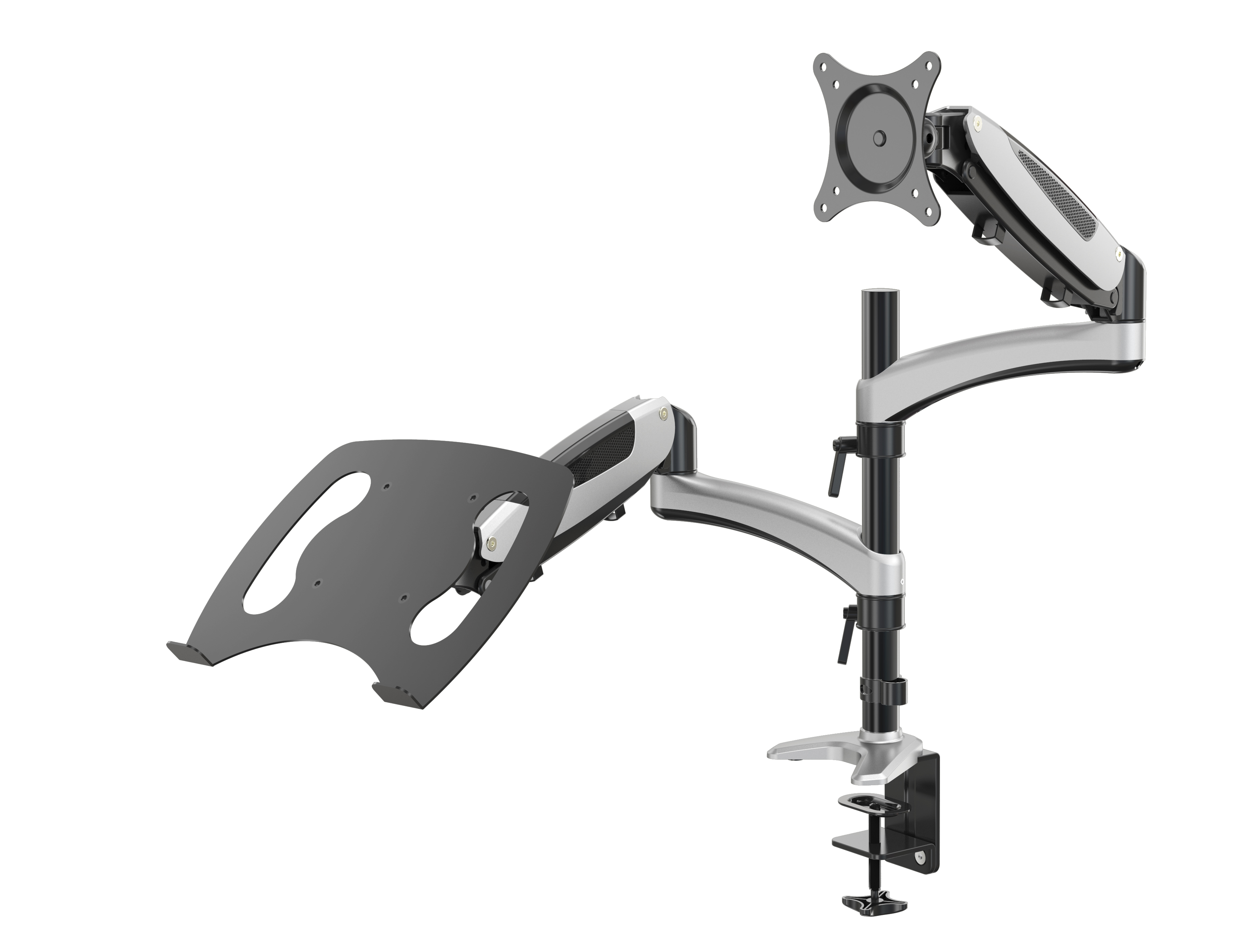 Dual Monitors OR 2 in1 Monitor & Laptop Mount Stand with 2 Swing Arms ...