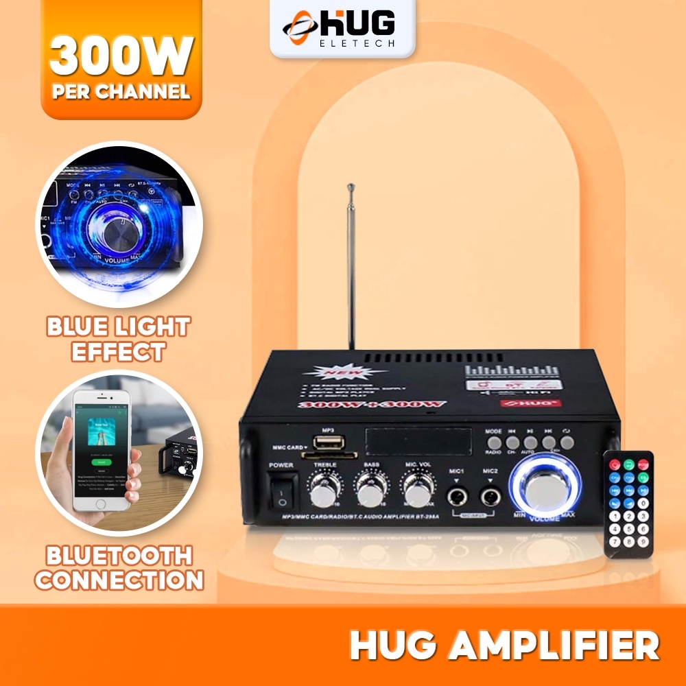 HUG 300W Plus Digital Hi-Fi Bluetooth Stereo Audio Amplifier with FM ...